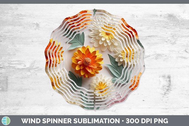 3D Paper Calendula Flowers Wind Spinner | Sublimation Spinne