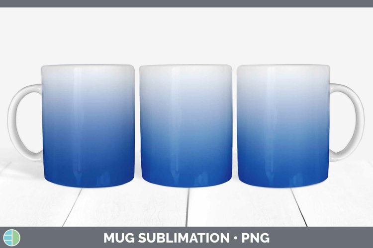 Ombre Blue Mug Wrap Sublimation Coffee Cup Designs