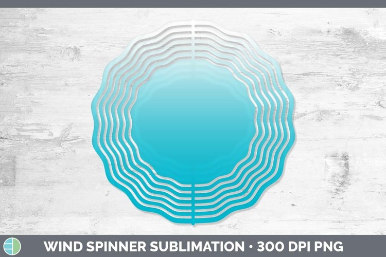 Ombre Cyan Wind Spinner Sublimation Spinner Designs