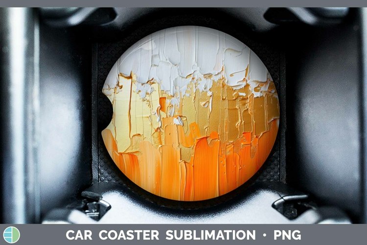 Ombre Paint Orange 02 Car Coaster | Sublimation Coaster Desi