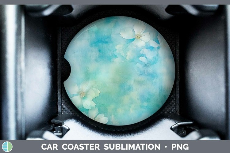 Watercolor Teal Car Coaster Sublimation Coaster Designs