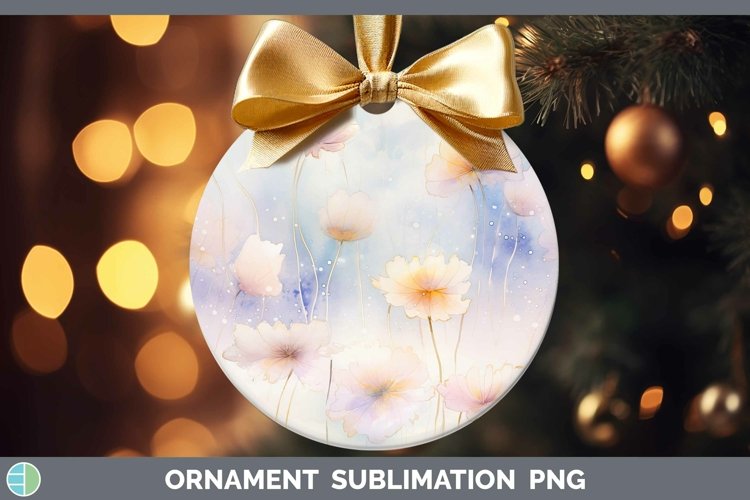 Watercolor Pastel Ornament Sublimation Bauble Designs