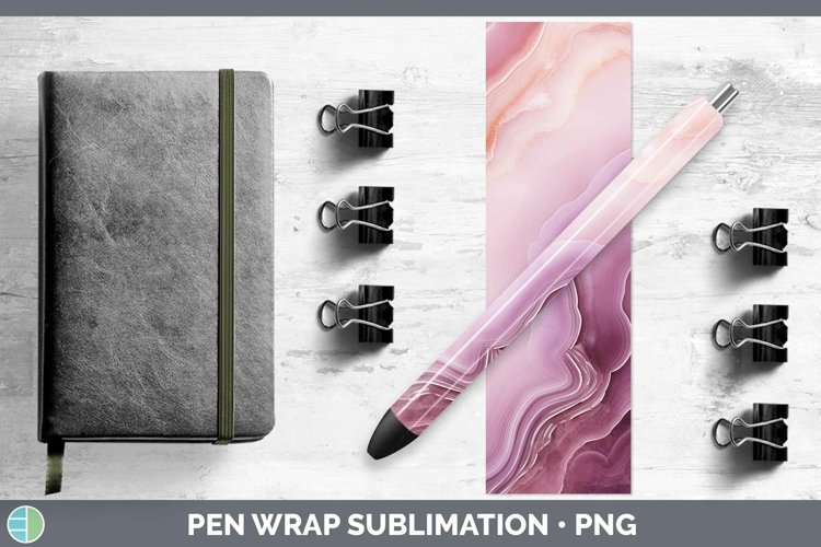 Pink Geode Pen Wrap Sublimation Epoxy Pen Designs