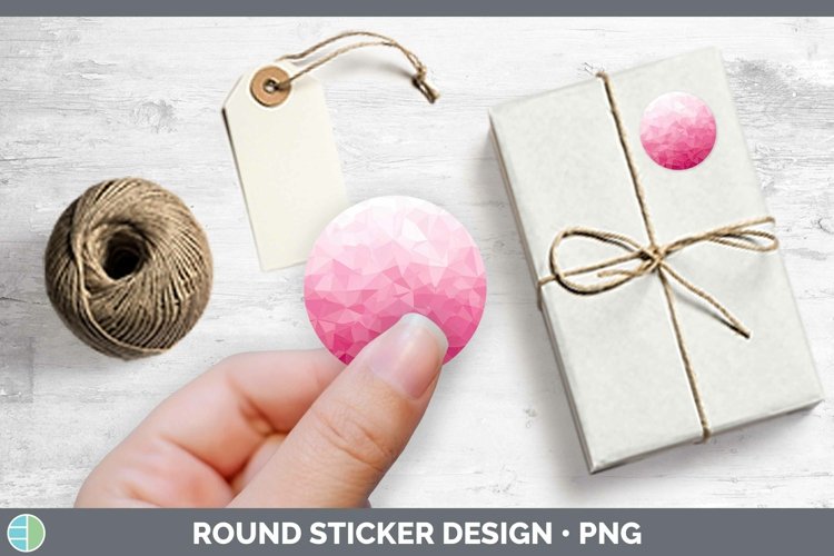 Pink Gradient Ombre Stickers | Round Labels Designs