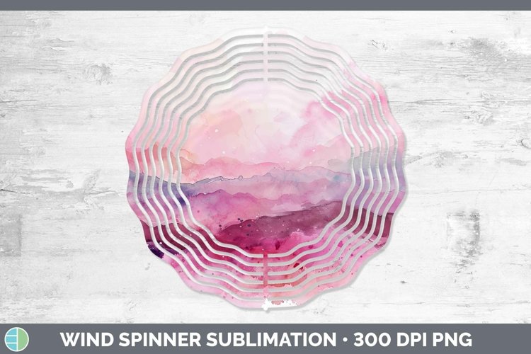 Pink Abstract Landscape Wind Spinner Sublimation Spinner Des