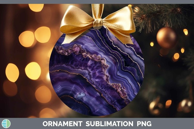 Purple Geode Ornament Sublimation Bauble Designs