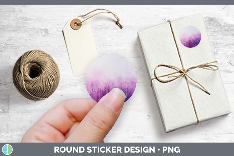 Purple Gradient Ombre Stickers | Round Labels Designs