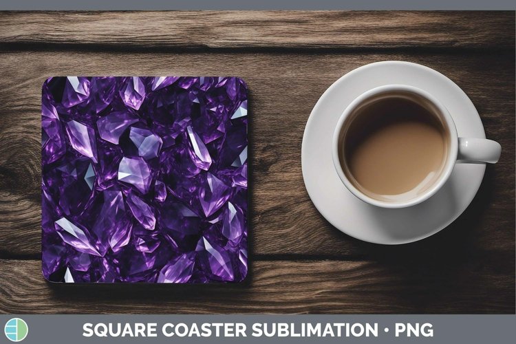 Purple Holographic Square Coaster Sublimation Coaster Design