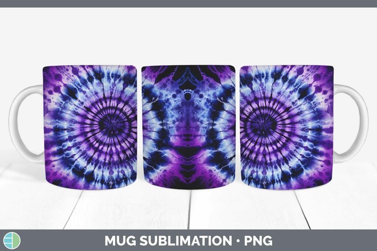 Purple Tie Dye Mug Wrap Sublimation Coffee Cup Designs