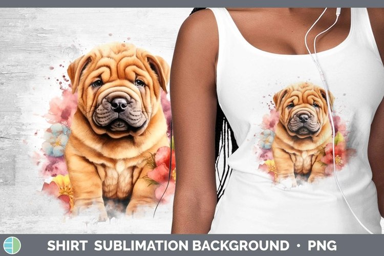 Cartoon Watercolor Shar Pei Shirt | Sublimation Sublimation