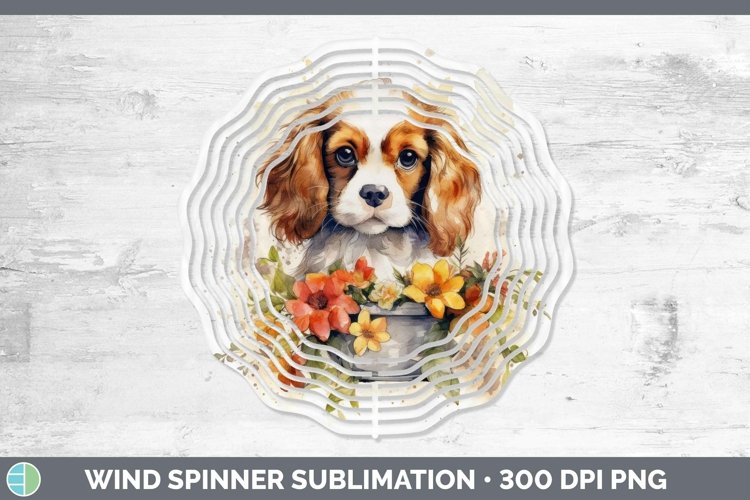 Watercolor Dogs Cavalier King Charles Spaniel Wind Spinner S