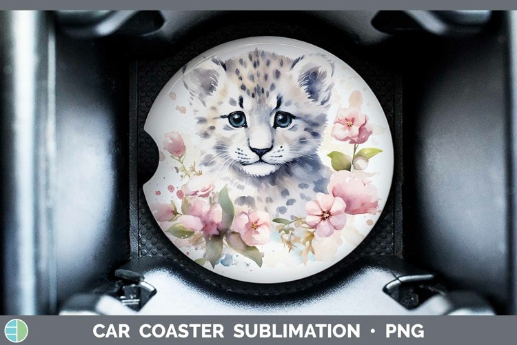 Wild Cats Leopard Snow Car Coaster Sublimation Coaster Desig