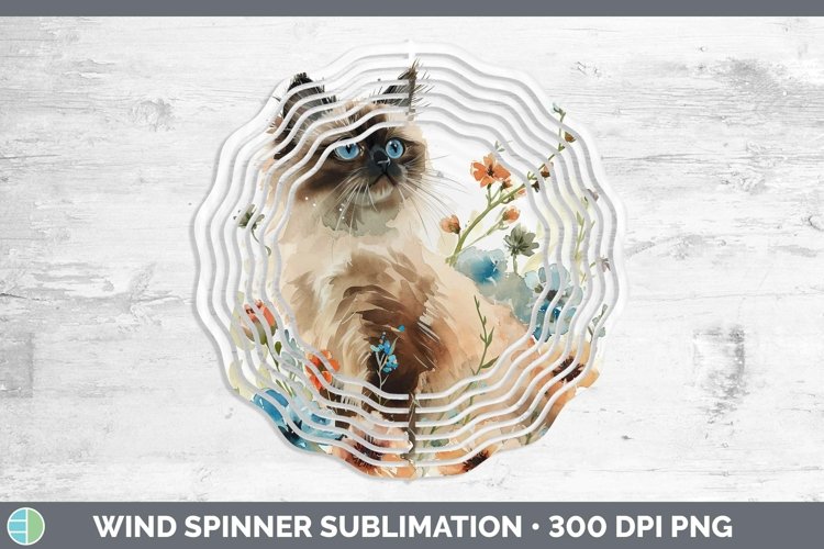 Boho Cat Himalayan Cat Wind Spinner Sublimation Spinner Desi