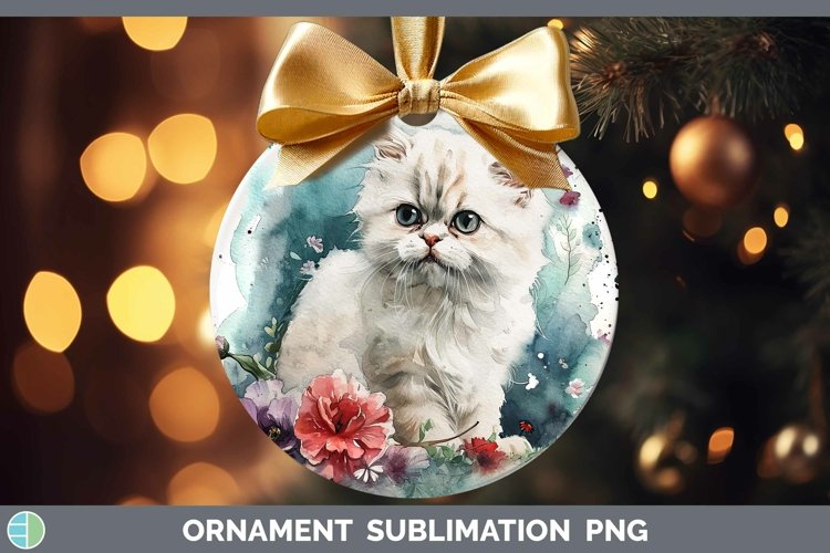 Boho Cat Persian Cat Ornament Sublimation Bauble Designs