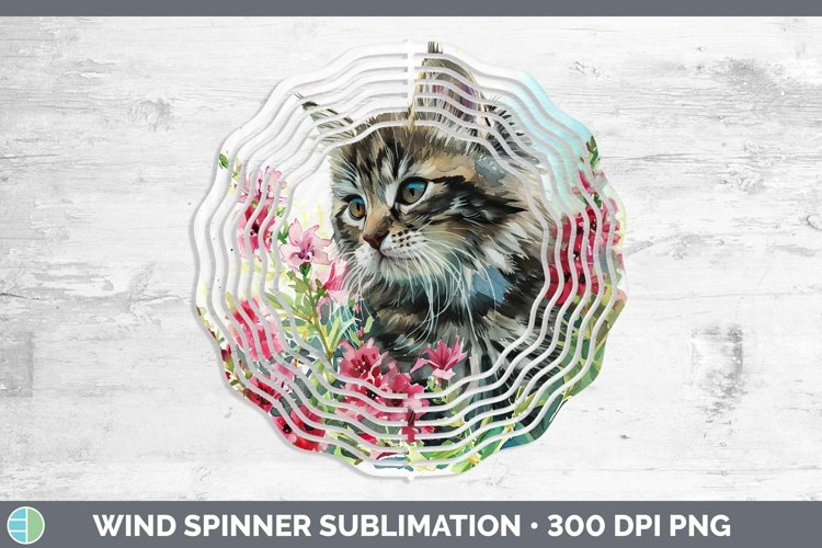 Boho Cat Siberian Cat Wind Spinner Sublimation Spinner Desig