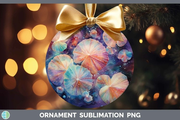 Galaxy Seashell Ornament Sublimation Bauble Designs