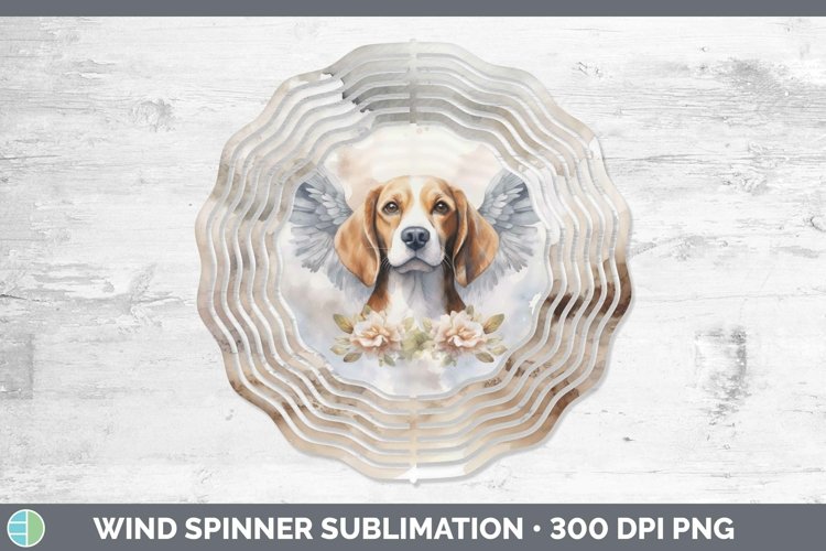 Memorial Watercolor Beagle Wind Spinner Sublimation Spinner