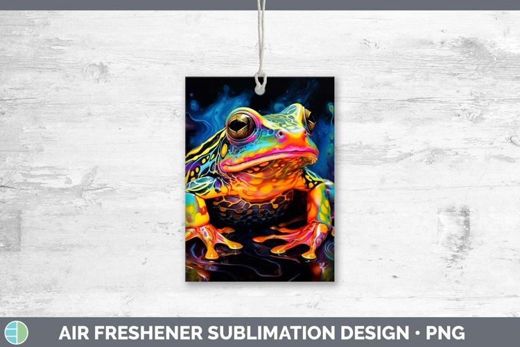 Neon Bullfrog Air Freshener Sublimation Car Freshener Design