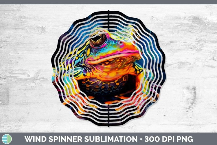 Neon Bullfrog Wind Spinner Sublimation Spinner Designs