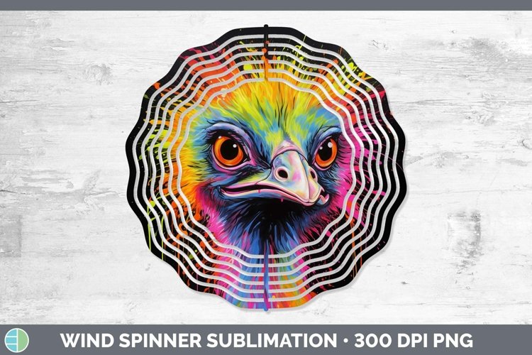 Neon Ostrich Wind Spinner Sublimation Spinner Designs