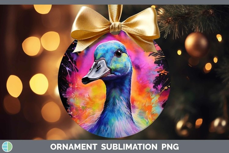Neon Goose Ornament Sublimation Bauble Designs