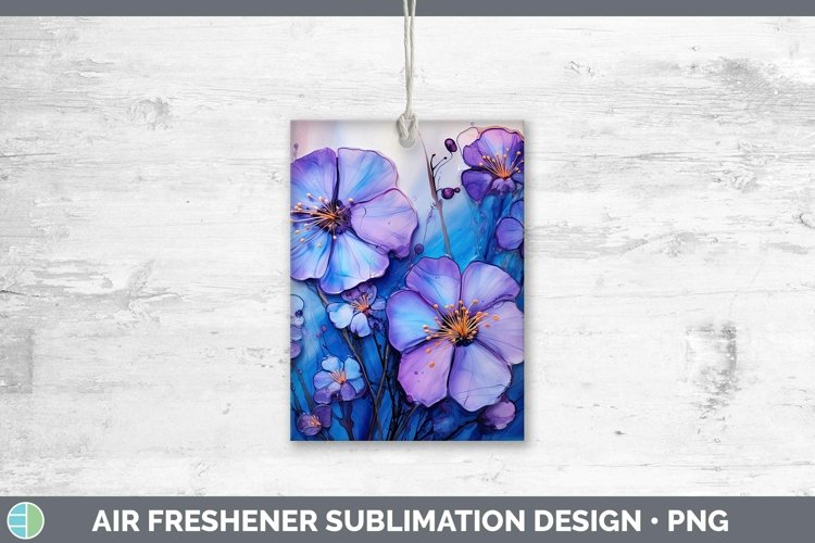 Neon Flowers Periwinkle Air Freshener Sublimation Car Freshe