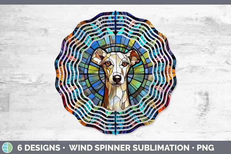 Stained Glass Dog Wind Spinner.png Wind Spinner Sublimation
