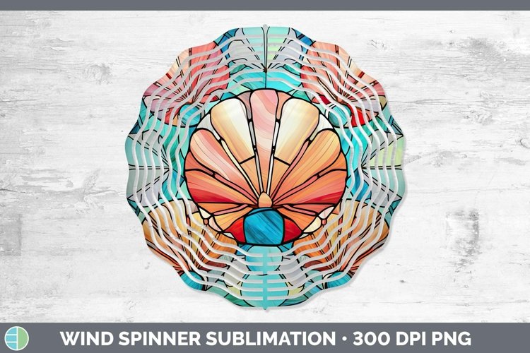 Stained Glass Seashell Wind Spinner Sublimation Spinner Desi