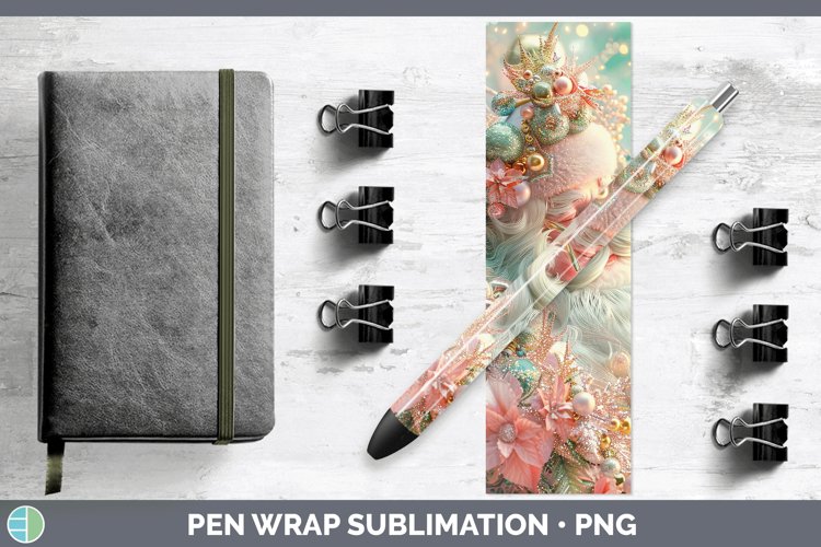 Pearl Christmas Santa Pen Wrap Sublimation Epoxy Pen Designs