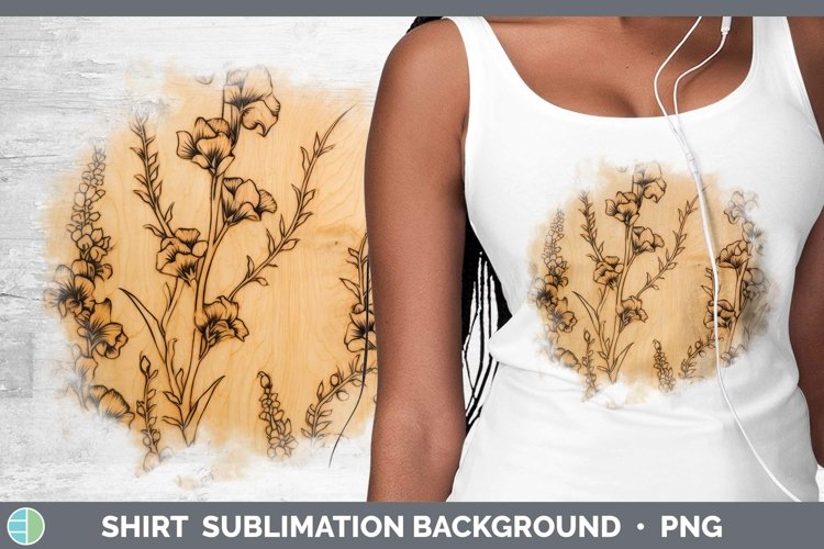 Wood Burned Flowers Snapdragon Shirt Sublimation Sublimation
