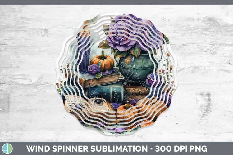 Book Halloween Rose Wind Spinner Sublimation Spinner Designs