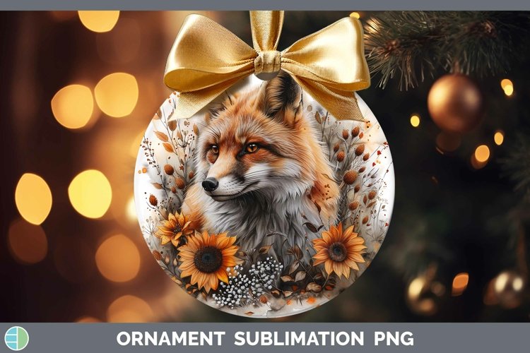 Autumn Boho Fox Ornament Sublimation Bauble Designs