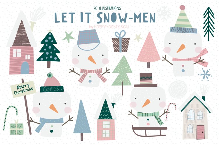 Let It Snow Clipart | Design Bundles