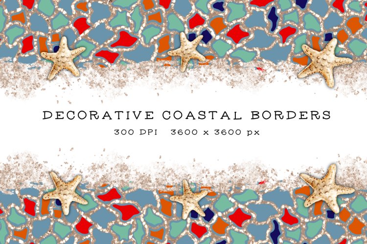 Coastal Themed Border with Starfish Design