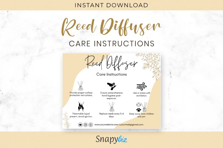 Editable Reed Diffuser Care Instructions 3848061