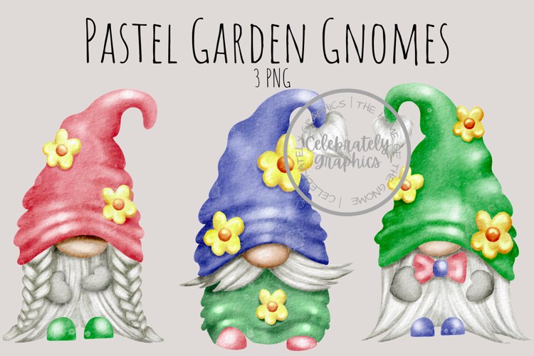 Garden Gnome Pastel Colours Clipart