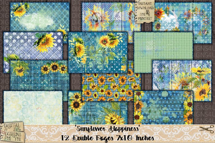 Sunflowers Journal Pages | Junk Journal | Printable paper