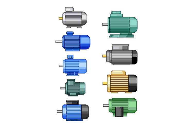 Electric motors representing industrial power and machinery