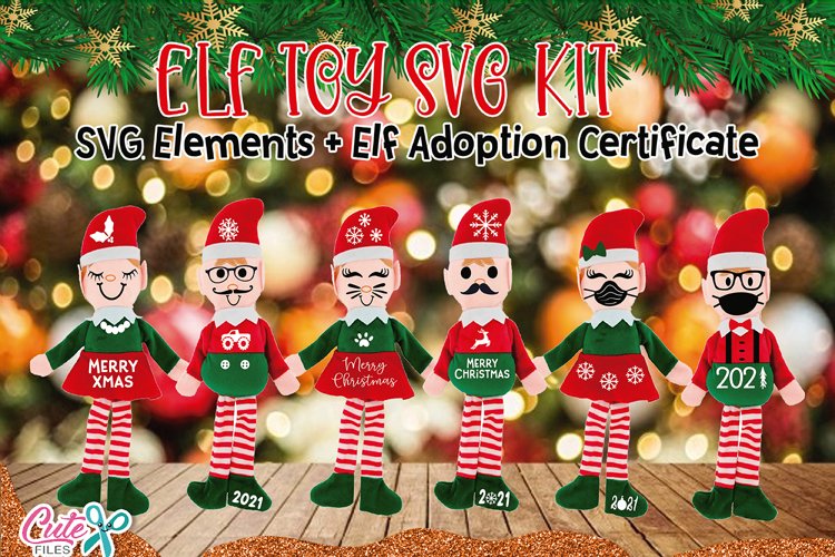 Christmas Elf toy kit SVG cut files- Certificate of adoption (1632886 ...