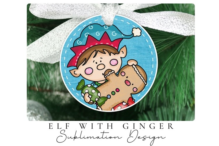 Whimsical Elf with Ginger Sublimation Design | Christmas PNG