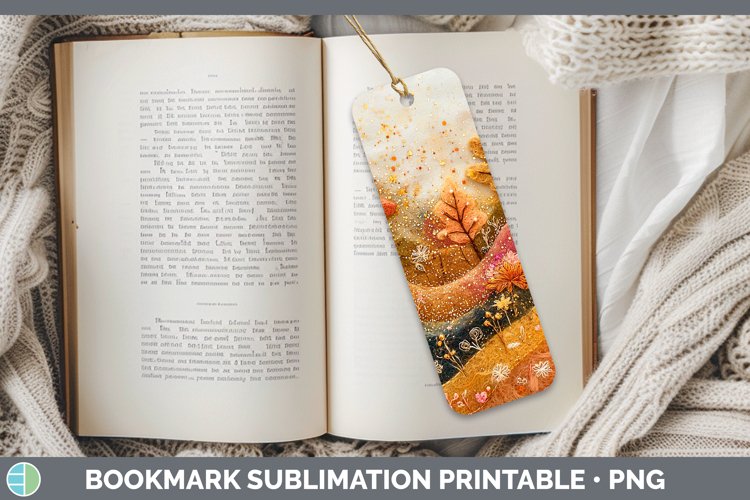 Embroidered Landscape Bookmark Sublimation Printable Designs