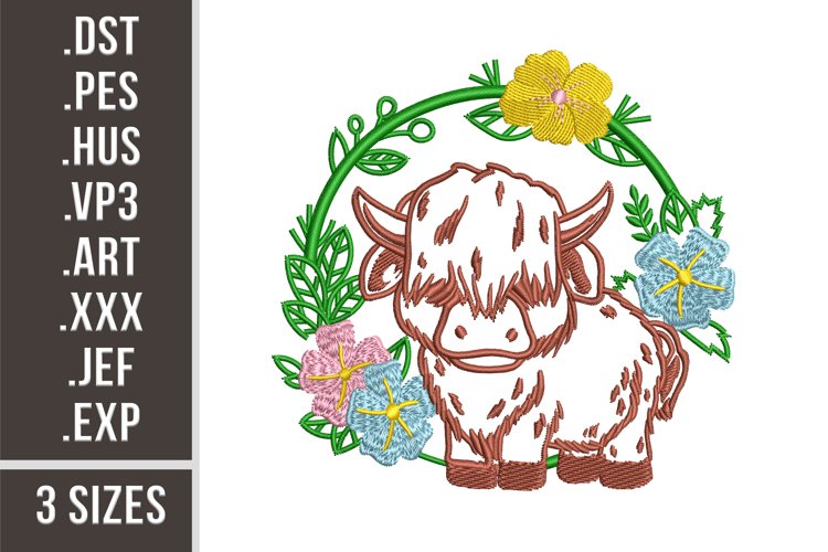 Cute Highland Cow | Animal Embroidery