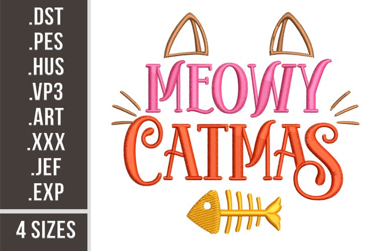 Meowy Catmas / Christmas Embroidery Design