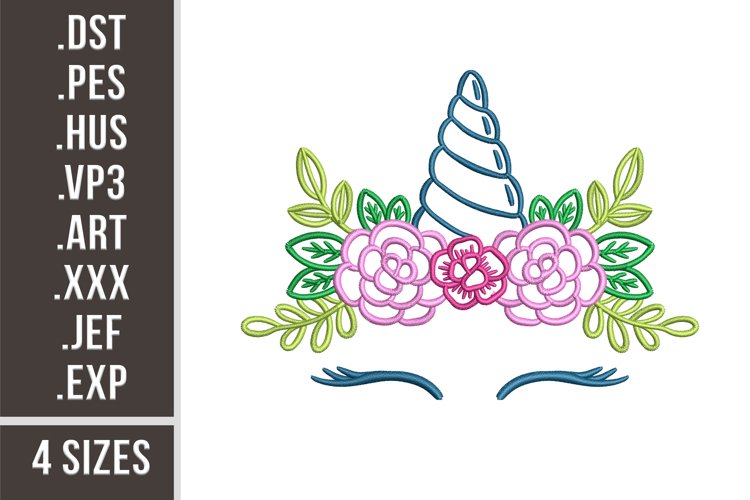 Floral Unicorn | Flowers Embroidery