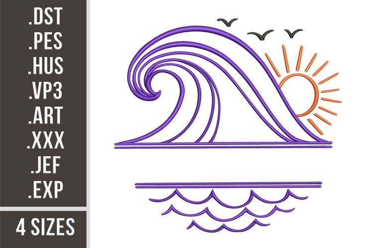 Sea Split Scene | Monogram Embroidery Design