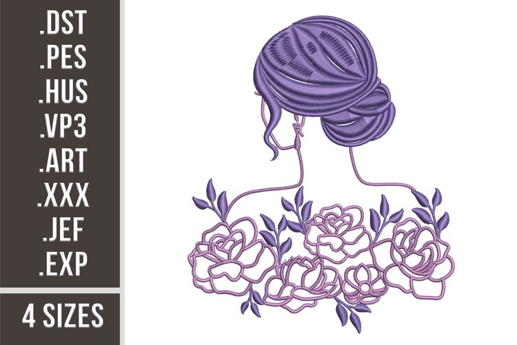 Floral Woman's Back | Embroidery Design
