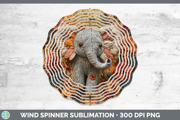 Embroidery Elephant Wind Spinner Sublimation Spinner Designs