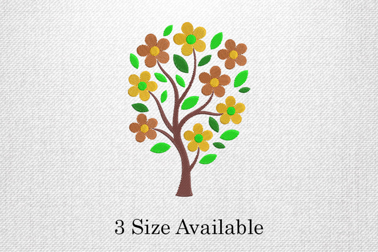 Floral Tree Branch Embroidery Design