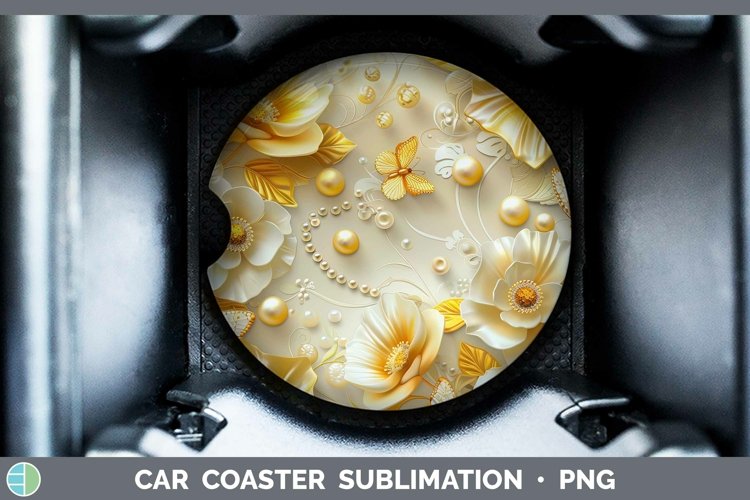 Enchanted Flowers 3D Buttercup Car Coaster Sublimation Coast