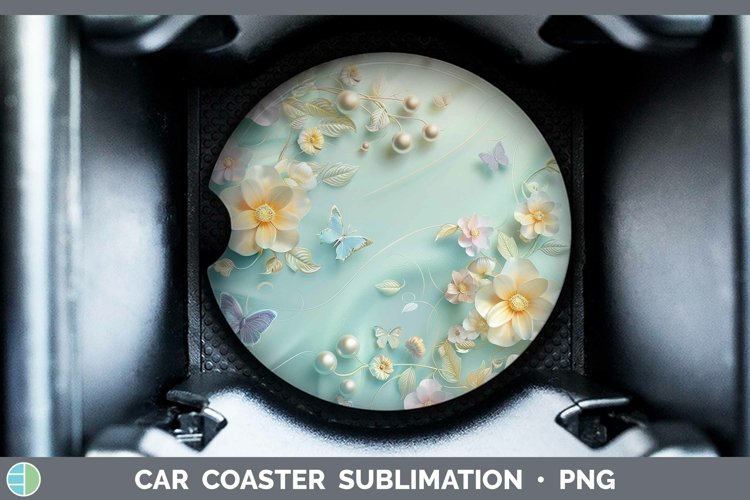 Enchanted Flowers 3D Buttercup Car Coaster Sublimation Coast